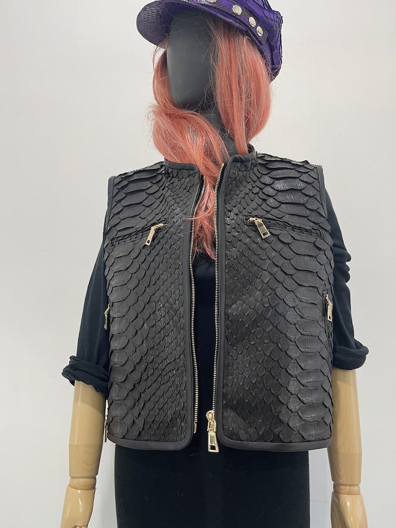 Dragon Python Leather Vest King Python Vest Woman Snakeskin - Etsy