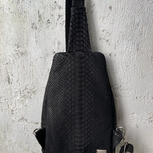 Snakeskin Backpack, Unisex Python Leather Backpack, Leather Rucksack ...