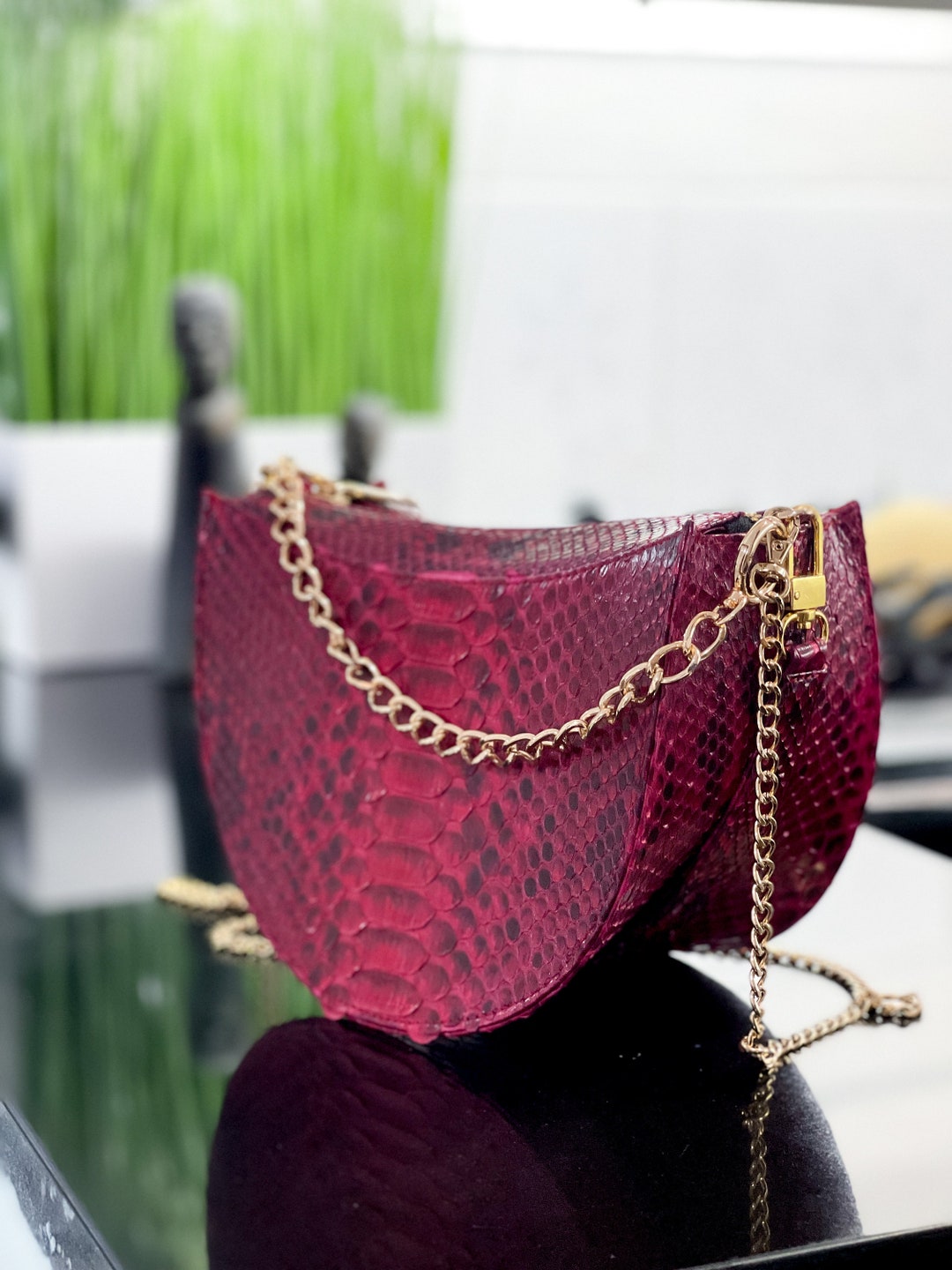 Woman Small Bag, Python Leather Crossbody Bag, Snakeskin Leather ...