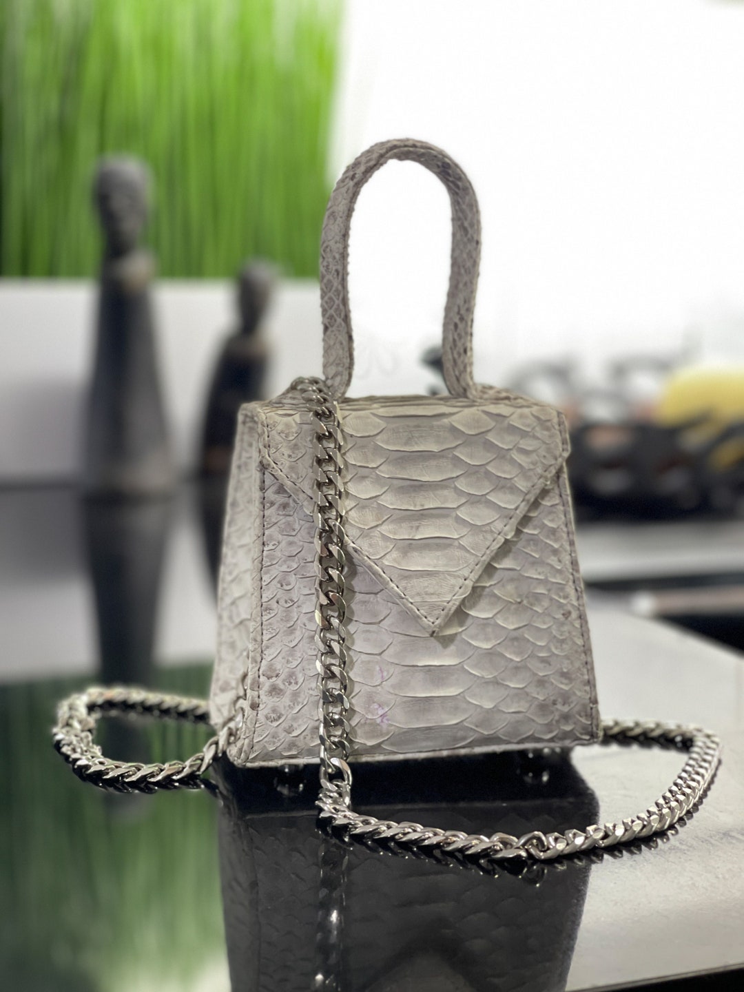 Snakeskin Crossbody Bag, Real Python Leather Bag, Python Purse, Petty ...