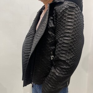 Man’s KING Snakeskin Custom Biker Jacket, Black Python Leather Jacket ...