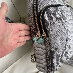 Snakeskin Backpack, Unisex King Python Leather Backpack, Leather ...