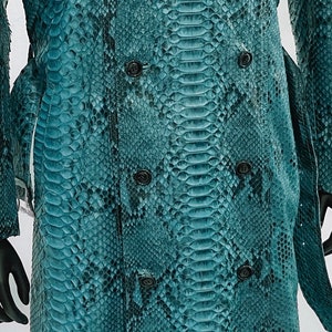 Men’s Snakeskin Trench Coat, Dragon Python Leather Men’s Coat, Men’s ...