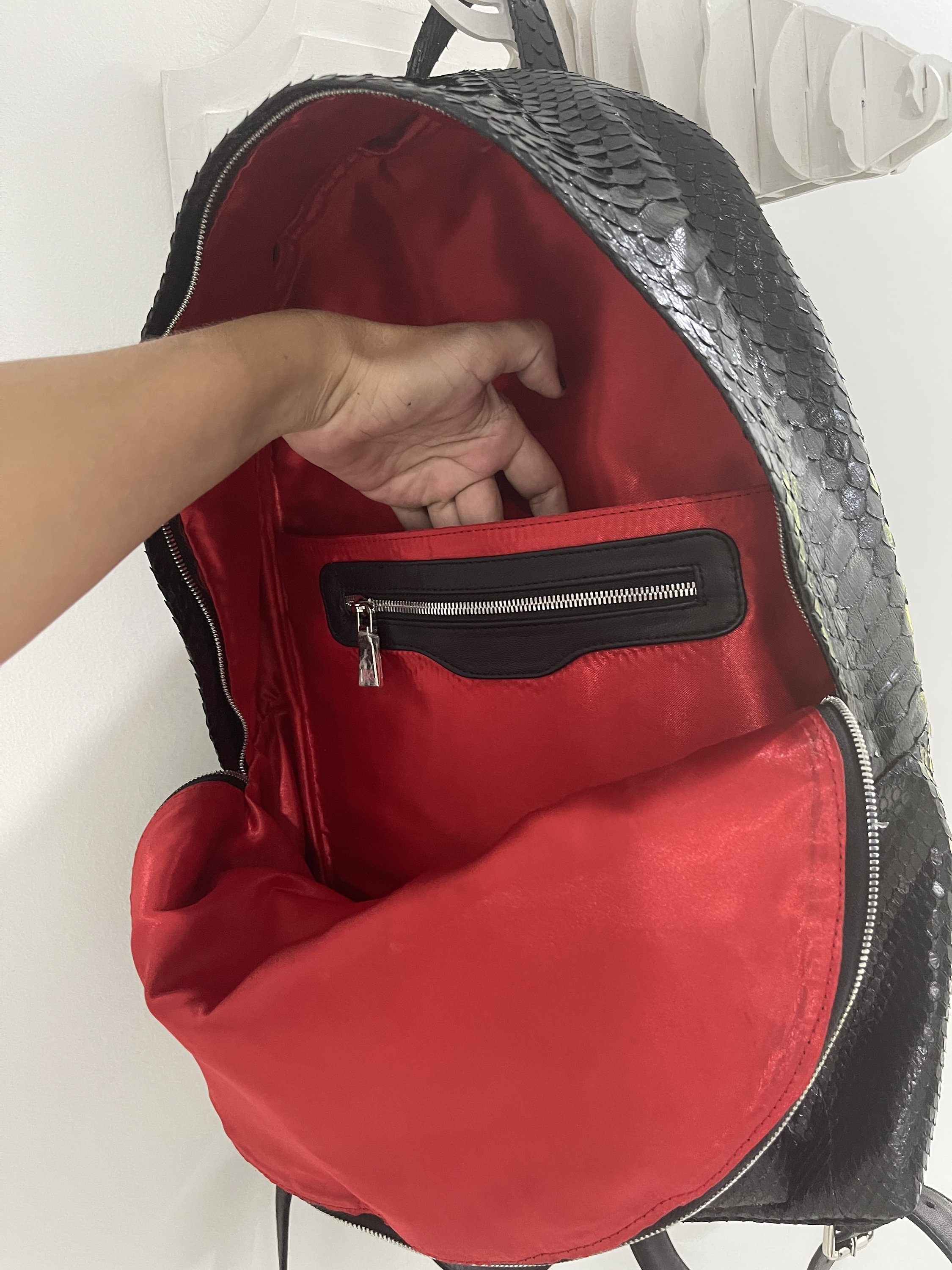 Snakeskin Backpack Unisex Black Python Leather Backpack | Etsy