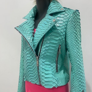 Custom Python Leather Biker Jacket, Leather Jacket for Women, Dragon ...
