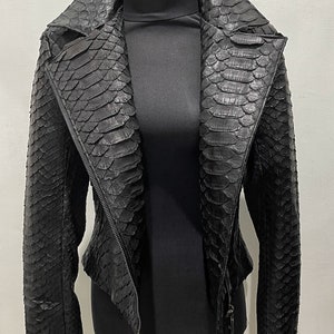 King Python Leather Jacket, Women's Snakeskin Jacket, Dragon Python ...
