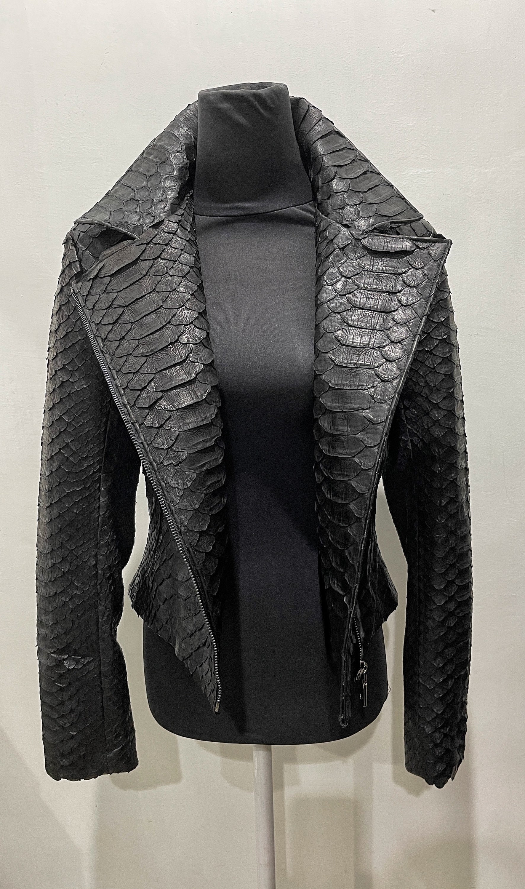 King Python Leather Jacket Women's Snakeskin Jacket - Etsy