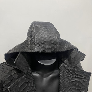 Man’s KING Snakeskin Custom Biker Jacket, Black Python Leather Jacket ...