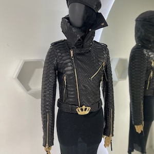 Snakeskin Woman's Jacket Dragon Python Leather Jacket King Python ...