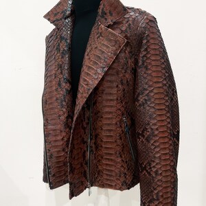 Man’s KING Snakeskin Biker Jacket, Brown Biker Custom Jacketfor Men ...