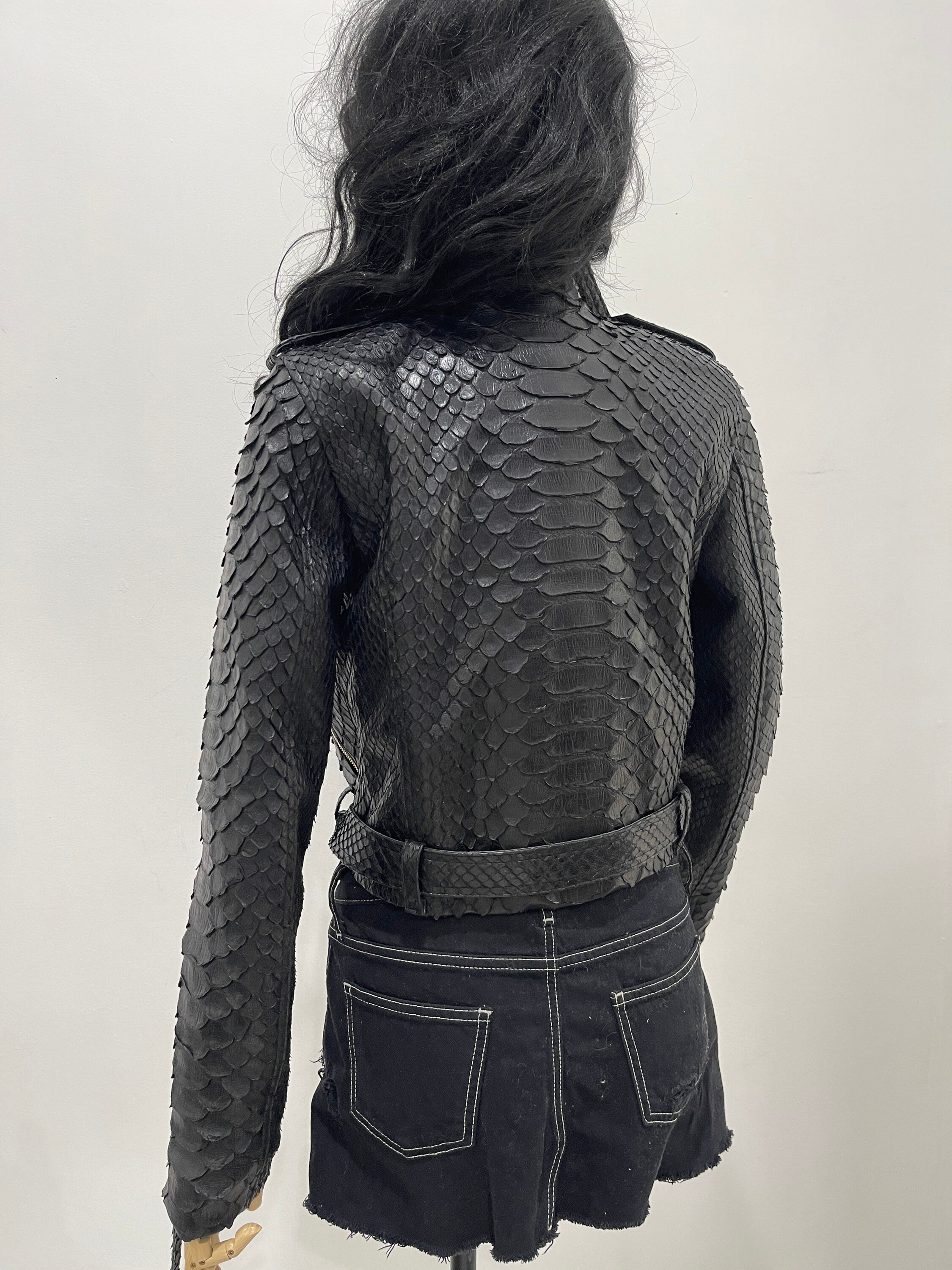 Snakeskin Woman's Jacket Dragon Python Leather Jacket | Etsy