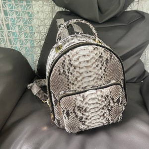Snakeskin Backpack | Python Leather Backpack | Snakeskin Rucksack ...