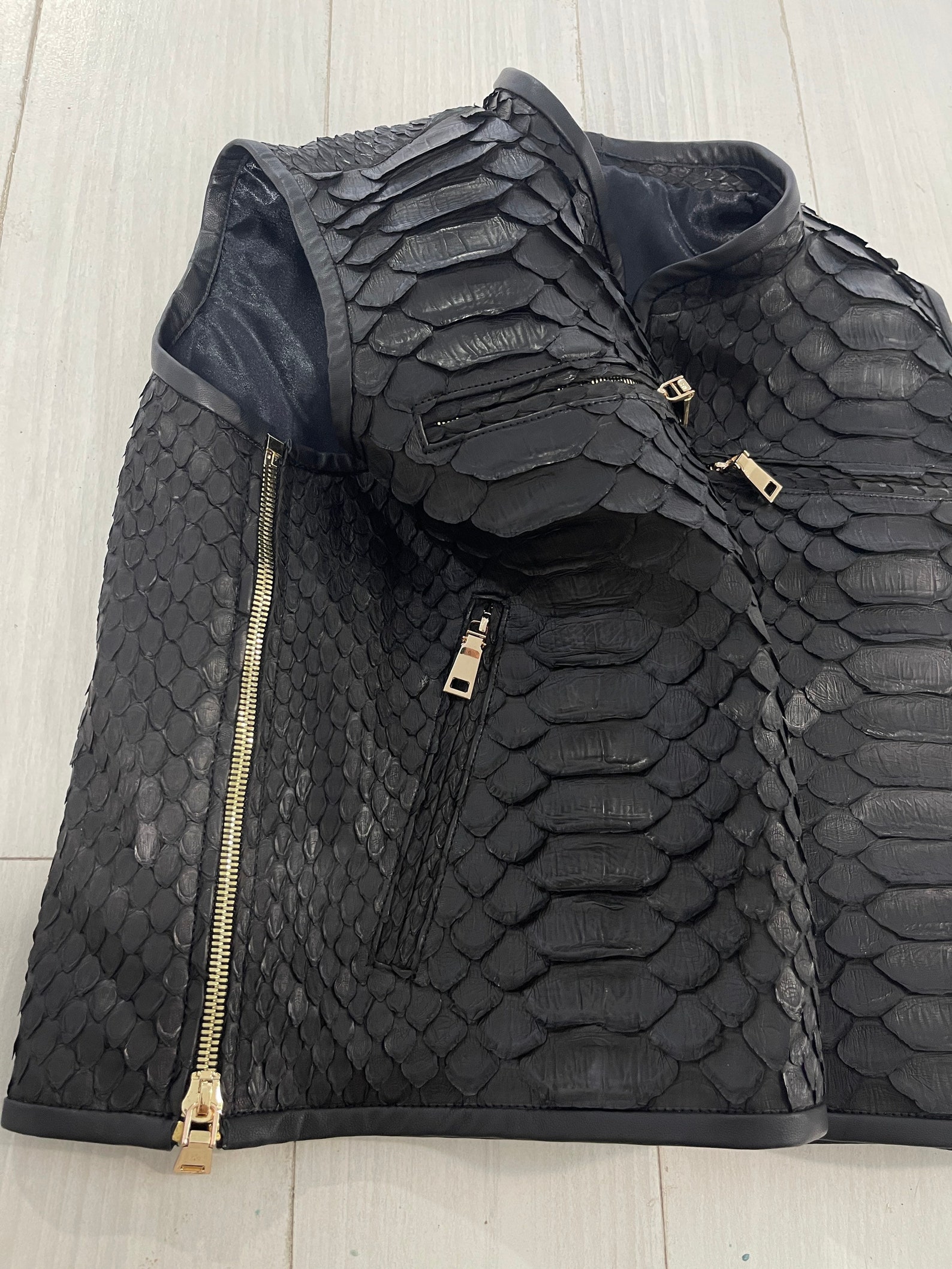 Dragon Python Leather Vest King Python Vest Woman Snakeskin - Etsy