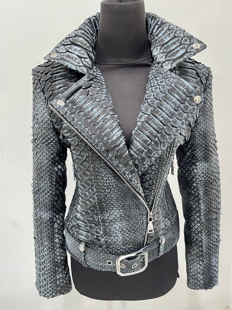 Dragon Snakeskin Biker Jacket Women's Python Leather - Etsy