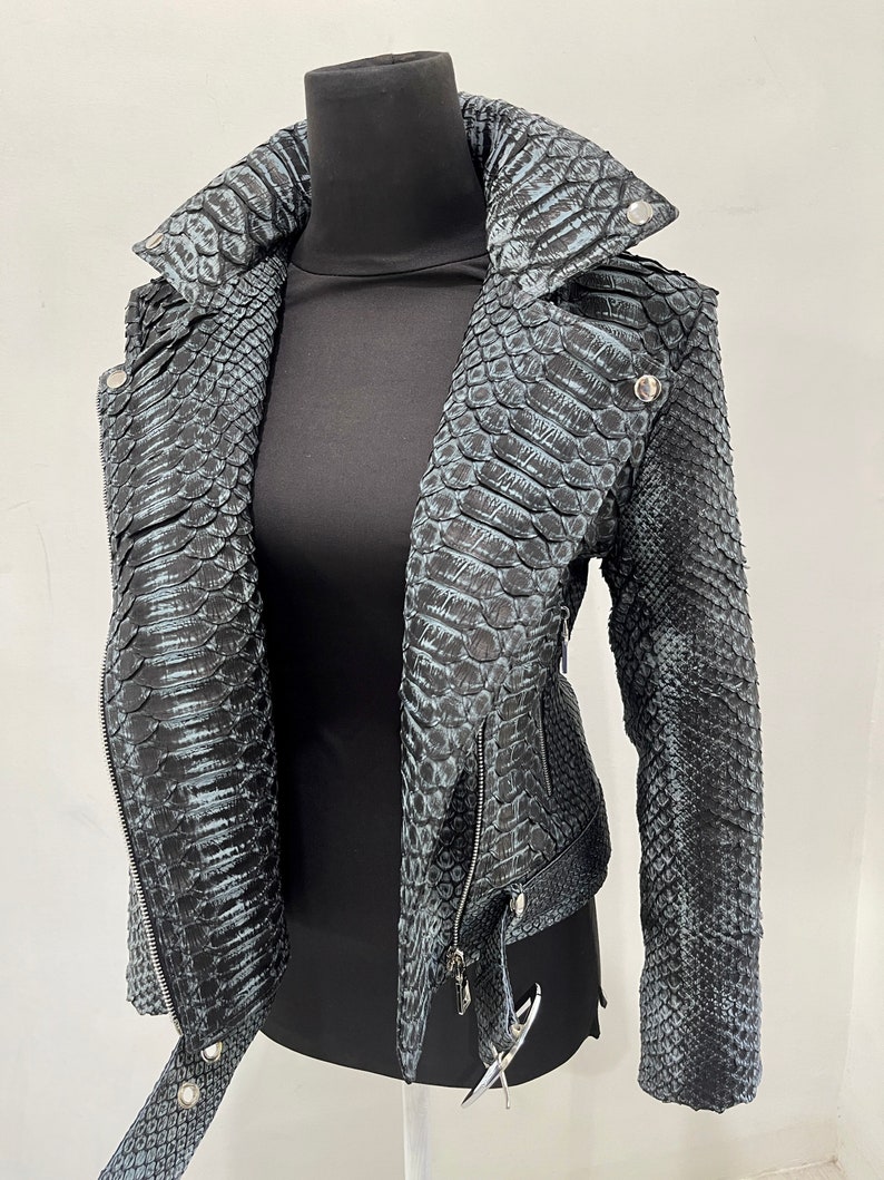 Dragon Snakeskin Biker Jacket Women's Python Leather - Etsy