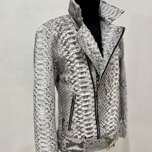 Man's Custom Biker Jackеt, King Snakeskin Python Leather Motorcycle ...