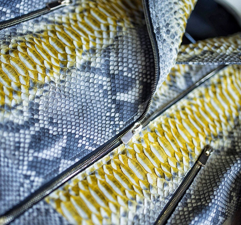 Snakeskin Jacket Python Leather Jacket Woman's Biker | Etsy