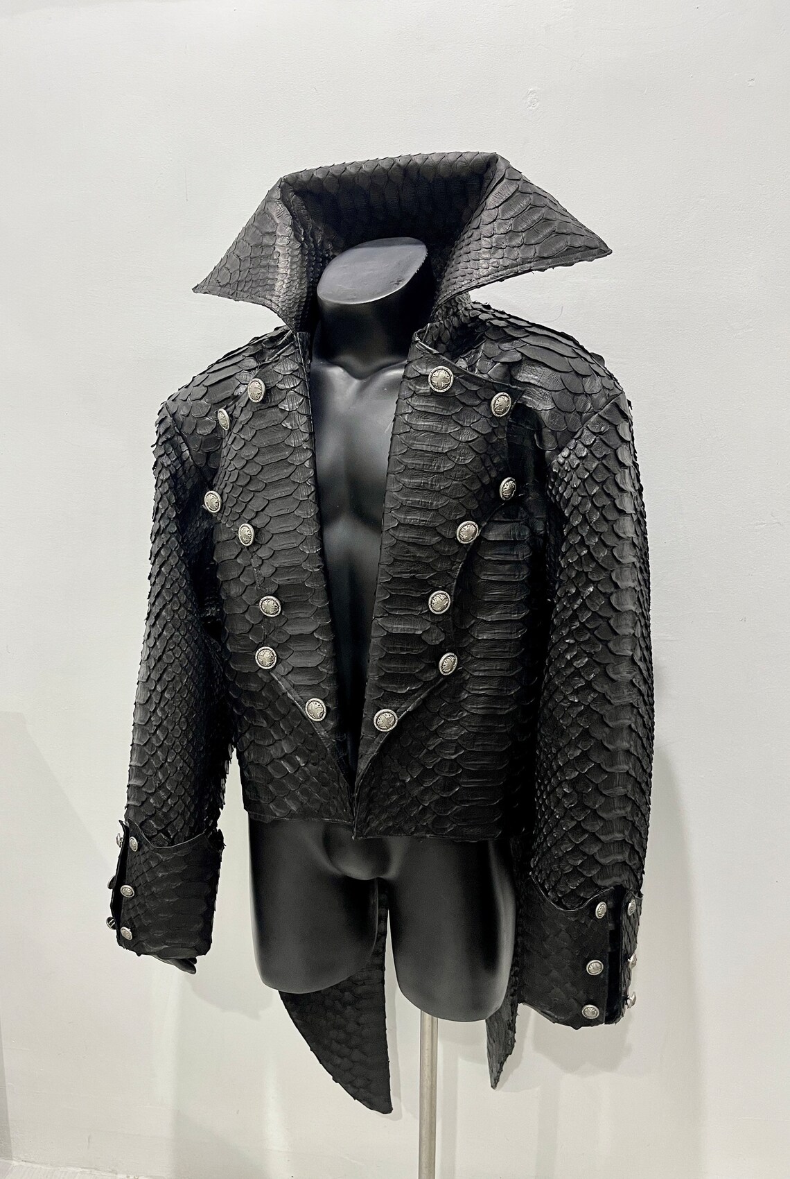 King Snakeskin Tailcoat Gothic Custom Leather Tailcoat - Etsy
