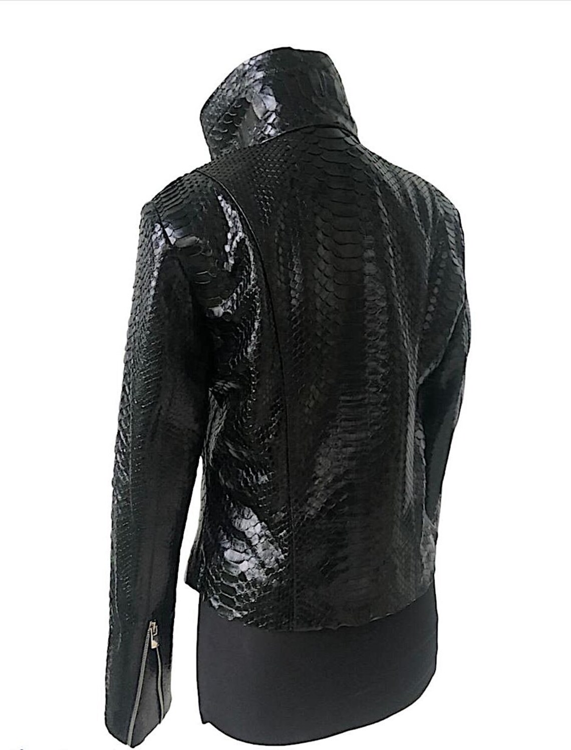 Woman Black Snakeskin Jacket Python Leather Jacket Black | Etsy Australia