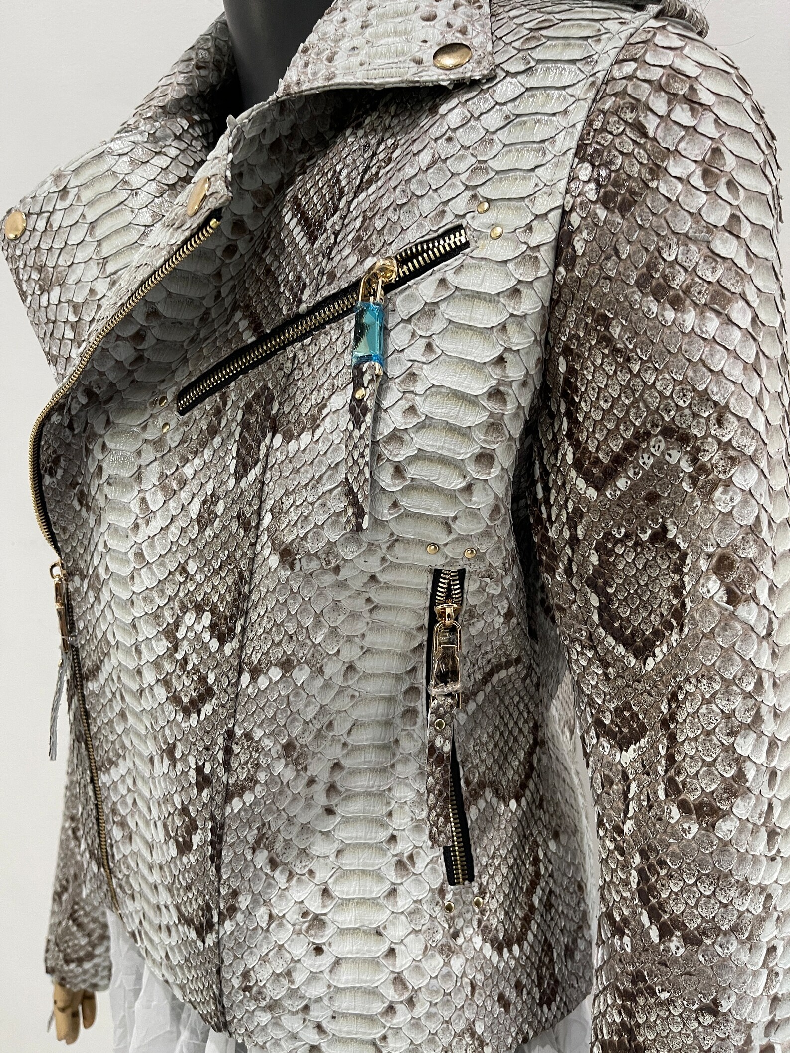 Custom Biker Python Jacket Woman Leather Jacket Snakeskin - Etsy