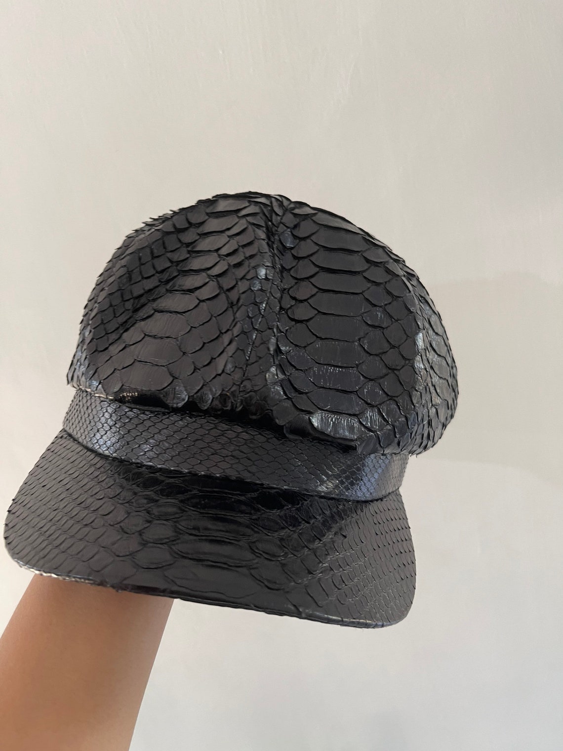 Snakeskin Hat Python Leather Cap Black Snake Skin Hat - Etsy.de