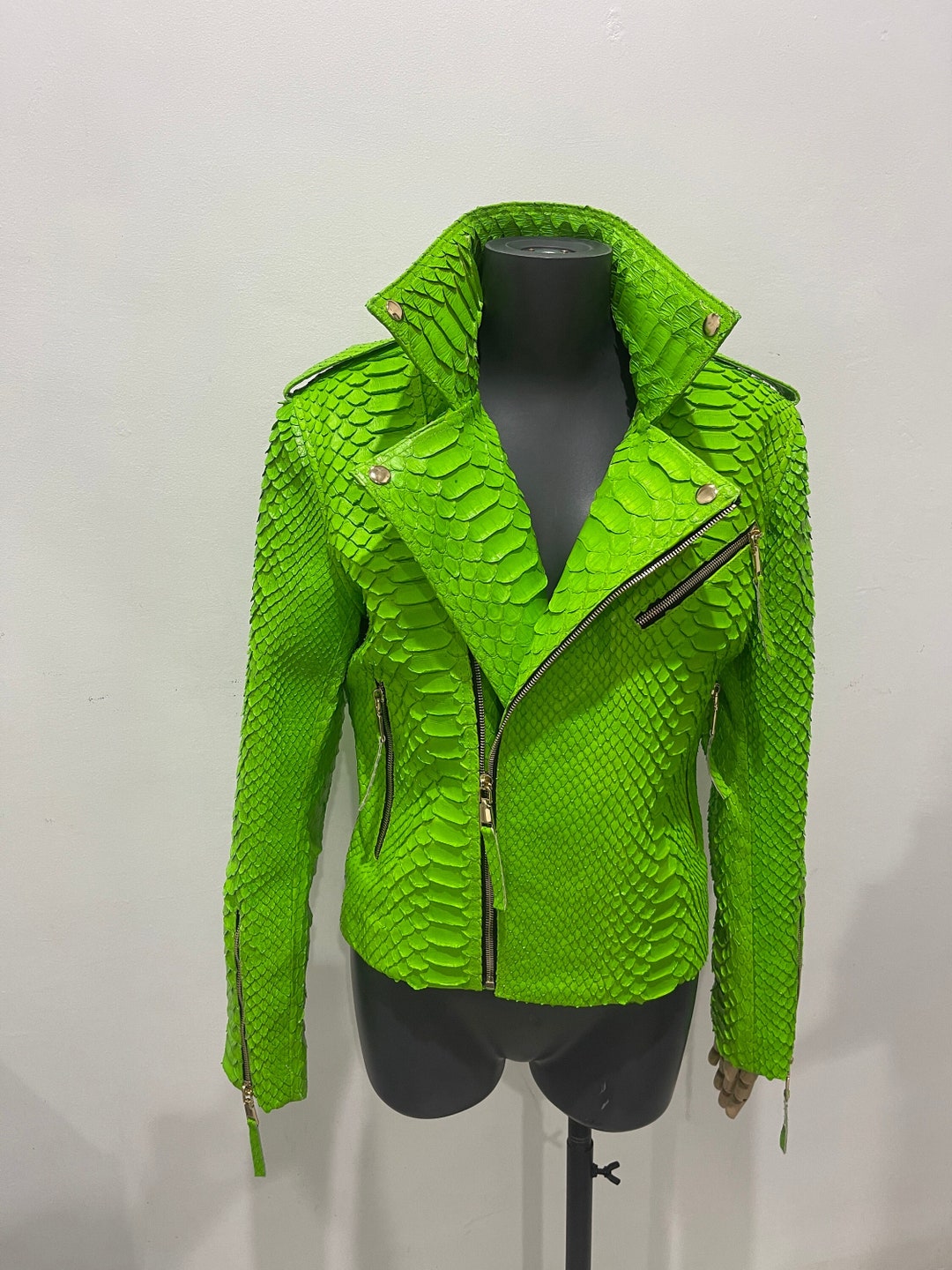 Custom King Python Leather Biker Jacket, Leather Jacket for Women ...