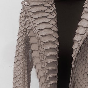 Custom Python Leather Biker Jacket, King Python Leather Jacket for ...