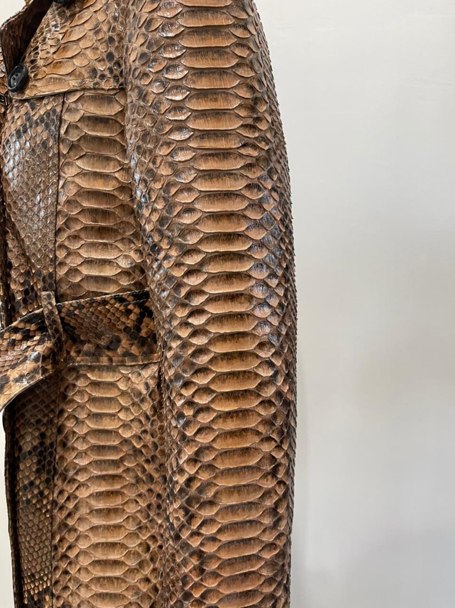 Woman's Dragon Python Leather Trench Coat Snakeskin - Etsy
