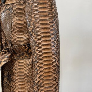 Woman's Dragon Python Leather Trench Coat, Snakeskin Trench Coat, Long ...