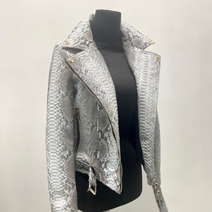 Women's Snakeskin Jacket, Python Leather Jacket, Real Python Leather ...