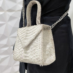 Snakeskin Crossbody Bag, Real Python Leather Bag, Python Purse, Petty ...