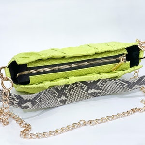 Green Snakeskin Crossbody Bag Emerald Python Leather Bag Green Leather ...