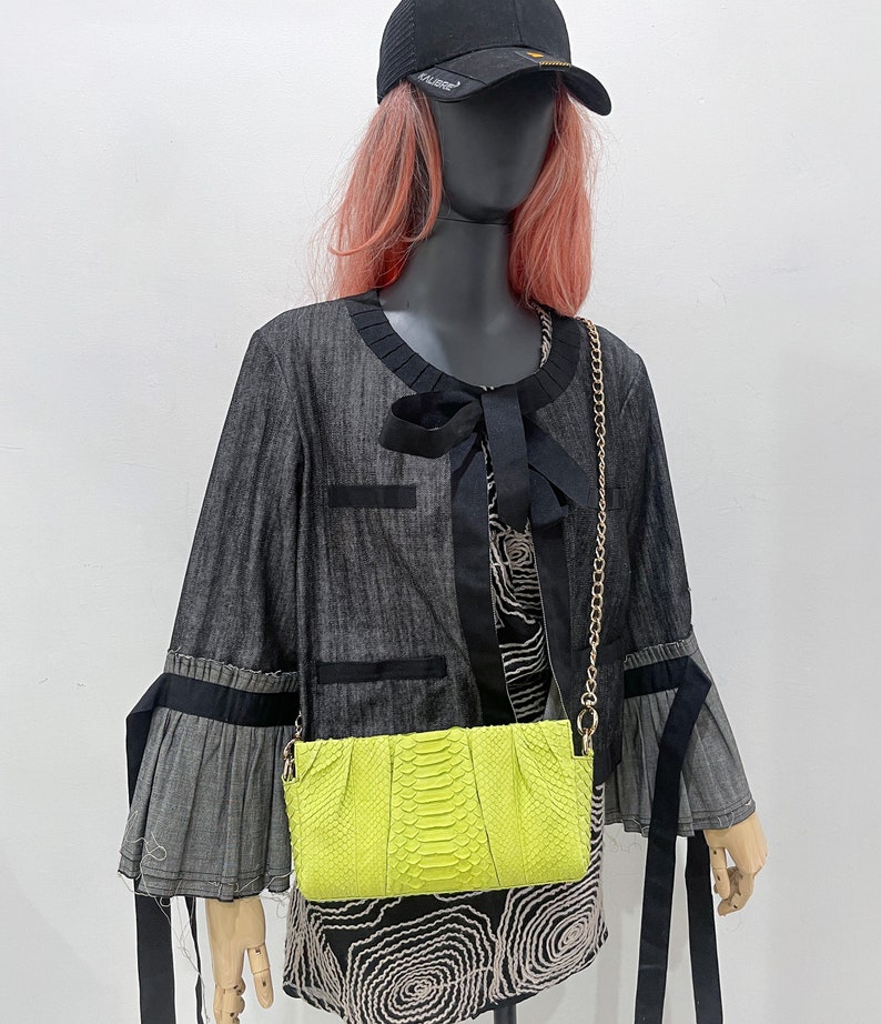 Green Snakeskin Crossbody Bag Emerald Python Leather Bag - Etsy