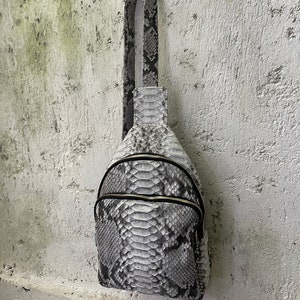 Snakeskin Backpack, Unisex King Python Leather Backpack, Leather ...