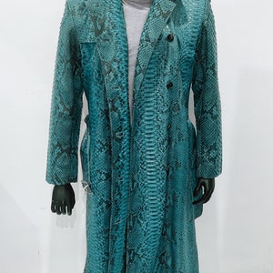 Men’s Snakeskin Trench Coat, Dragon Python Leather Men’s Coat, Men’s ...