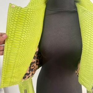 Green Snakeskin Jacket Womens Python Leather Jacket Glossy - Etsy