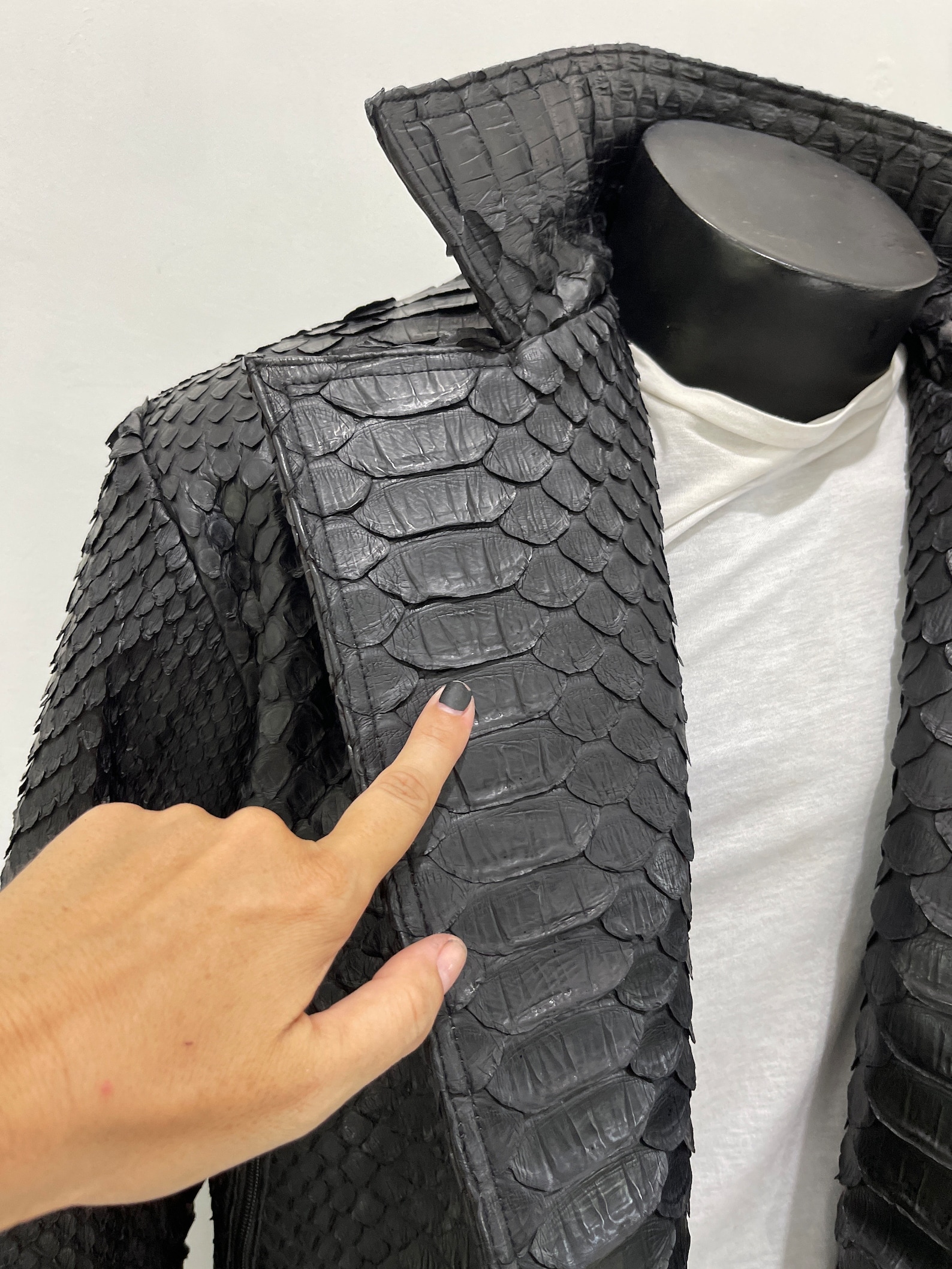 Men's KING Snakeskin Biker Jacket Black Python Leather - Etsy