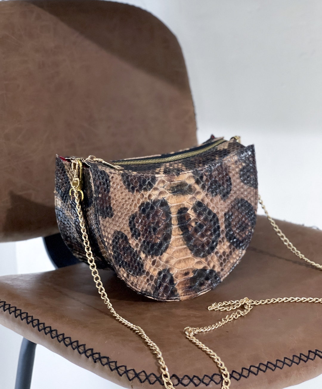 Woman Small Bag, Python Leather Crossbody Bag, Snakeskin Leather ...