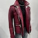 Man’s Red King Python Leather Jacket, Snakeskin Biker Jacket, Custom ...