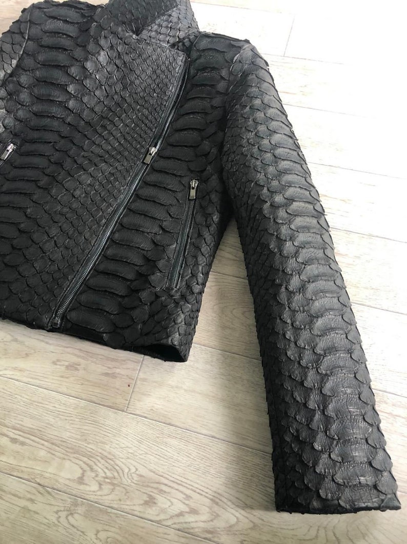 Custom King Python Leather Jacket Womans Biker Snakeskin - Etsy