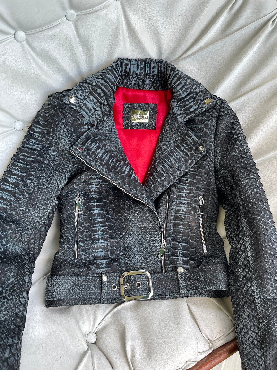 Dragon Snakeskin Biker Jacket Women's Python Leather - Etsy