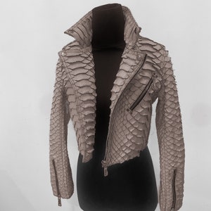 Custom Python Leather Biker Jacket, King Python Leather Jacket for ...