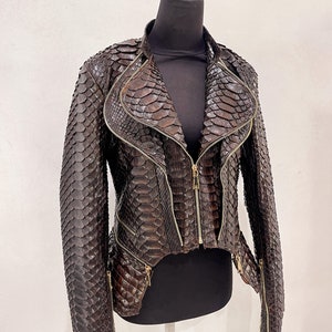 Custom Python Leather Biker Jacket, Leather Jacket for Women, Dragon ...