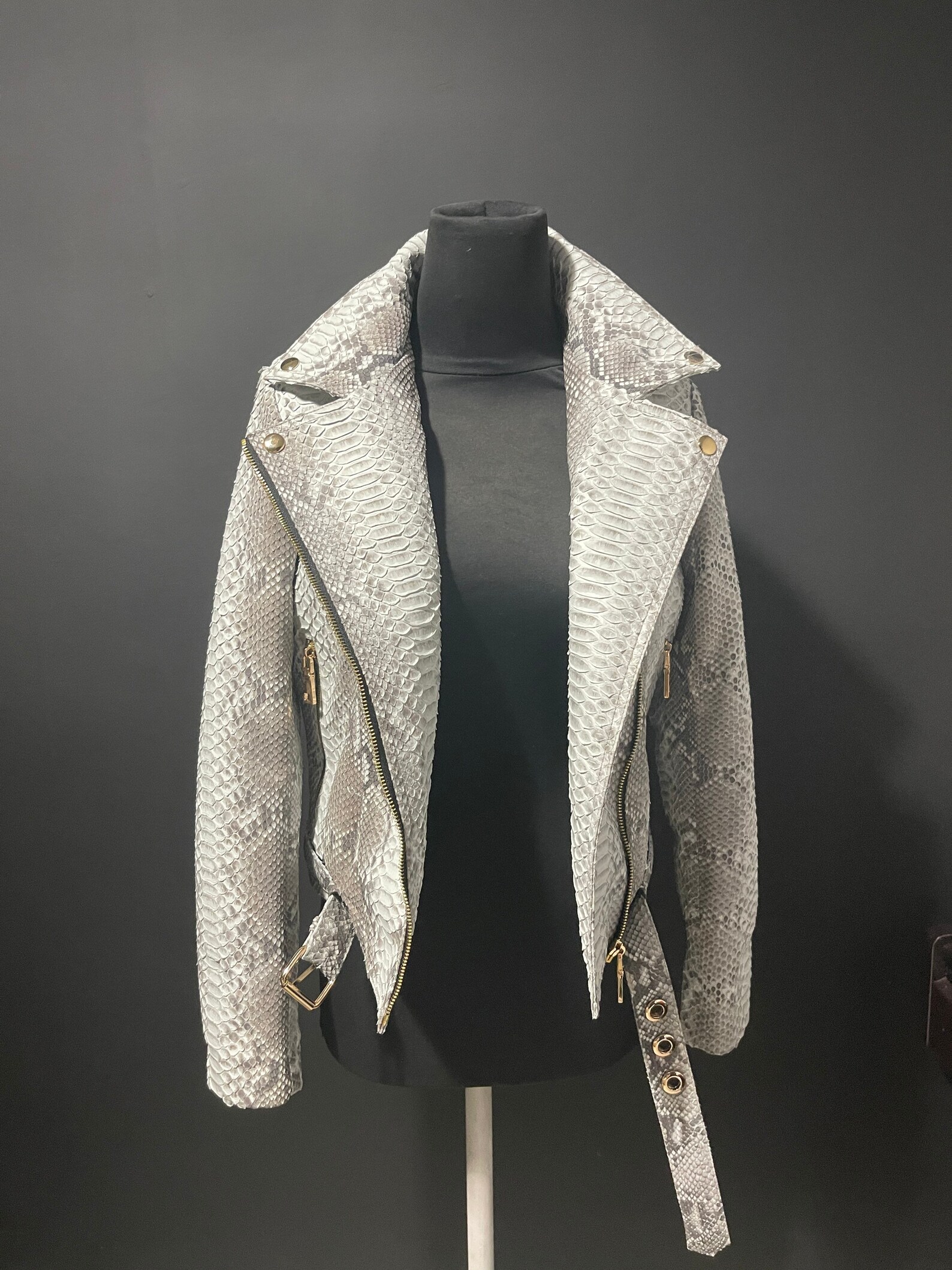 Women's Snakeskin Jacket, Python Leather Jacket, Real Python Leather ...