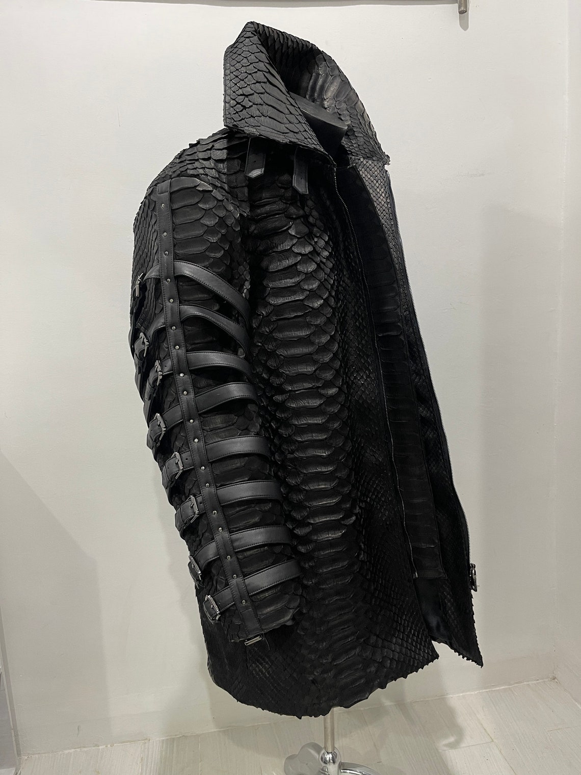 Mans KING Snakeskin Jacket Black Dragon Python Leather - Etsy
