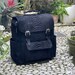 Snakeskin Backpack Unisex Black Python Leather Backpack Glossy ...