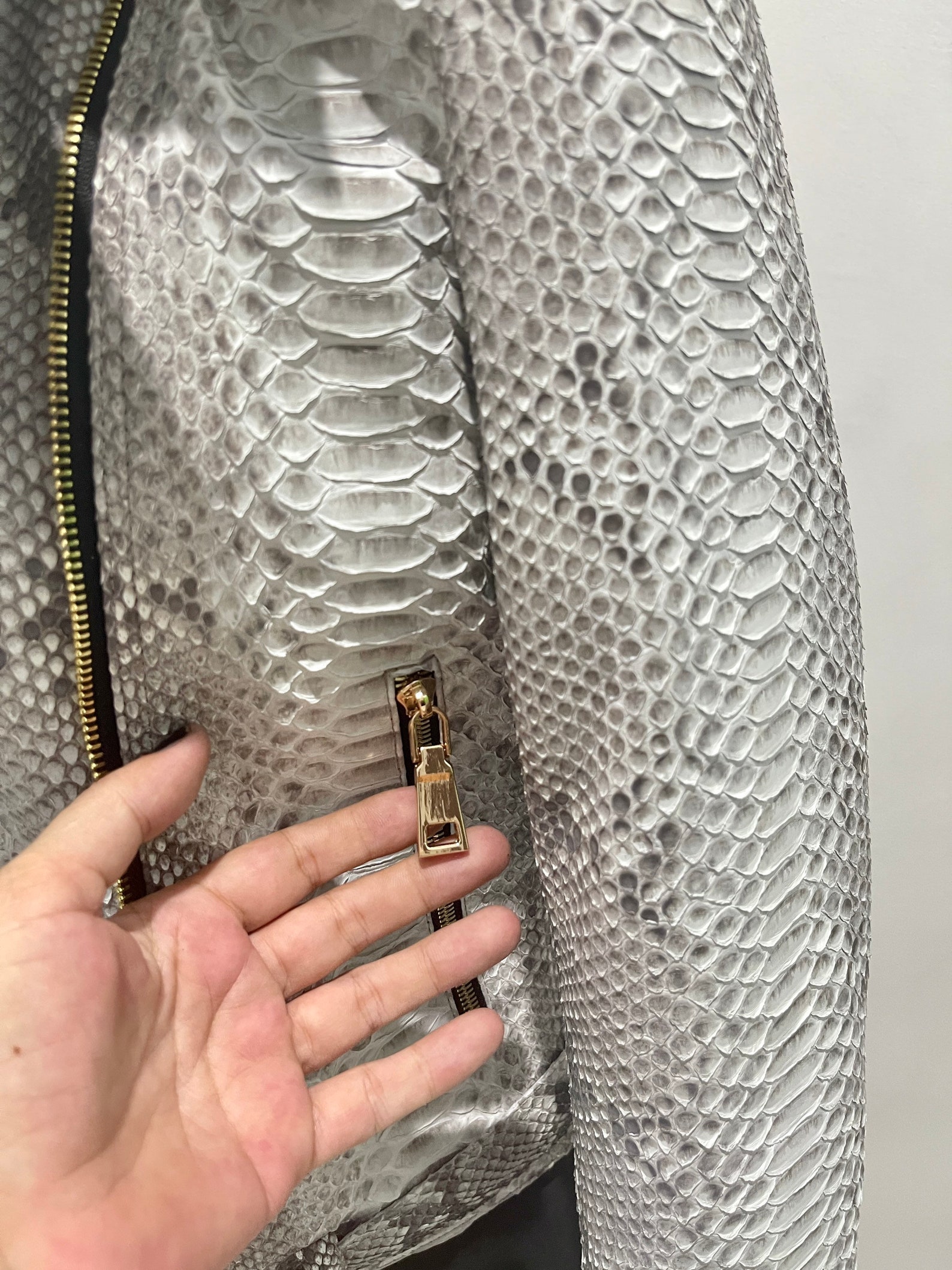 Women's Snakeskin Jacket, Python Leather Jacket, Real Python Leather ...