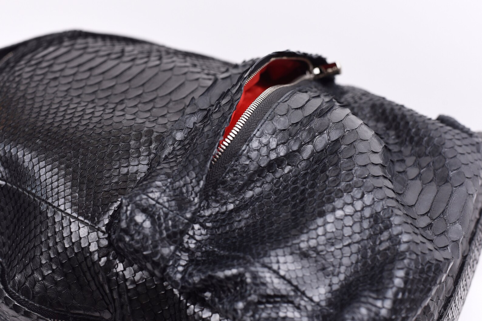 Snakeskin Backpack Unisex Black Python Leather Backpack | Etsy