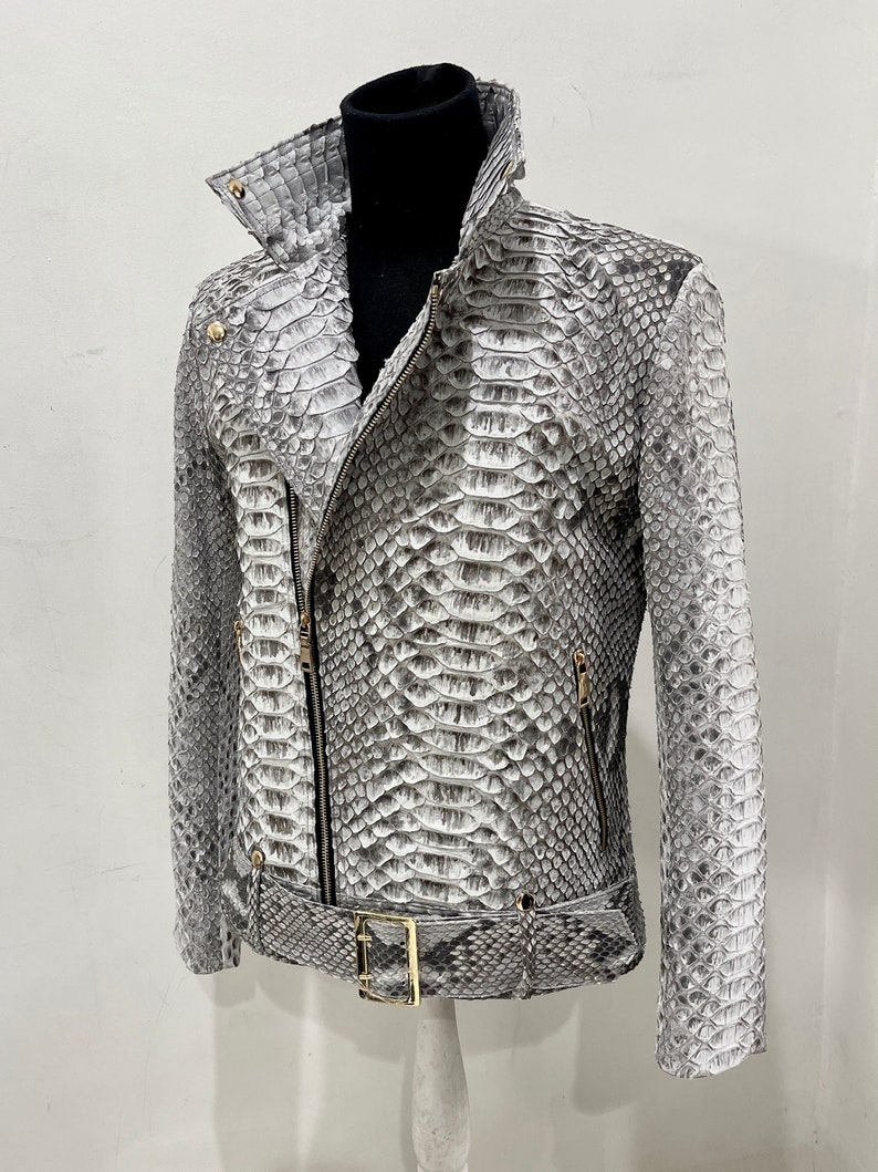 Man's Custom Biker Jackеt King Snakeskin Python Leather - Etsy