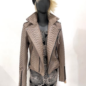 Custom Python Leather Biker Jacket, King Python Leather Jacket for ...